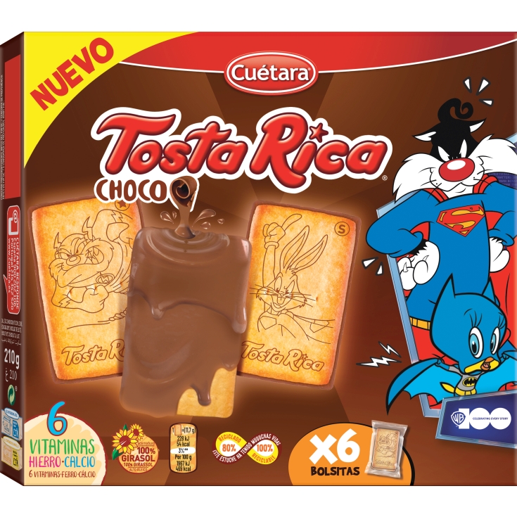 GALLETAS BAÑO CHOCO TOSTA RICA 210G - Supermercados Ruiz Galan