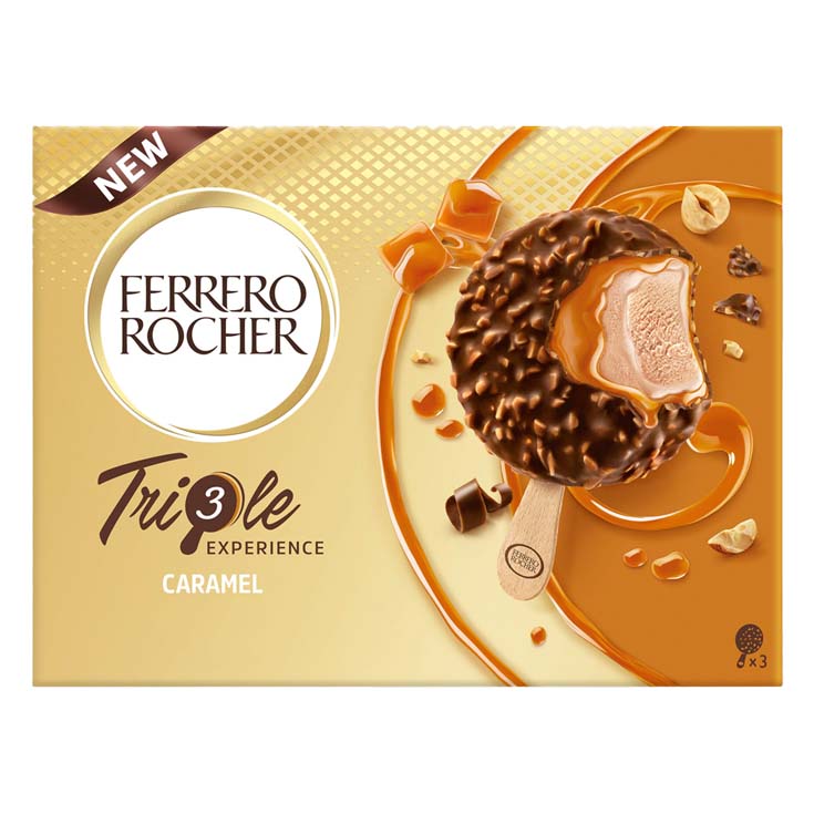 FERRERO ROCHER TRIPLE CARAMELO STICK 3U - Supermercados Ruiz Galan